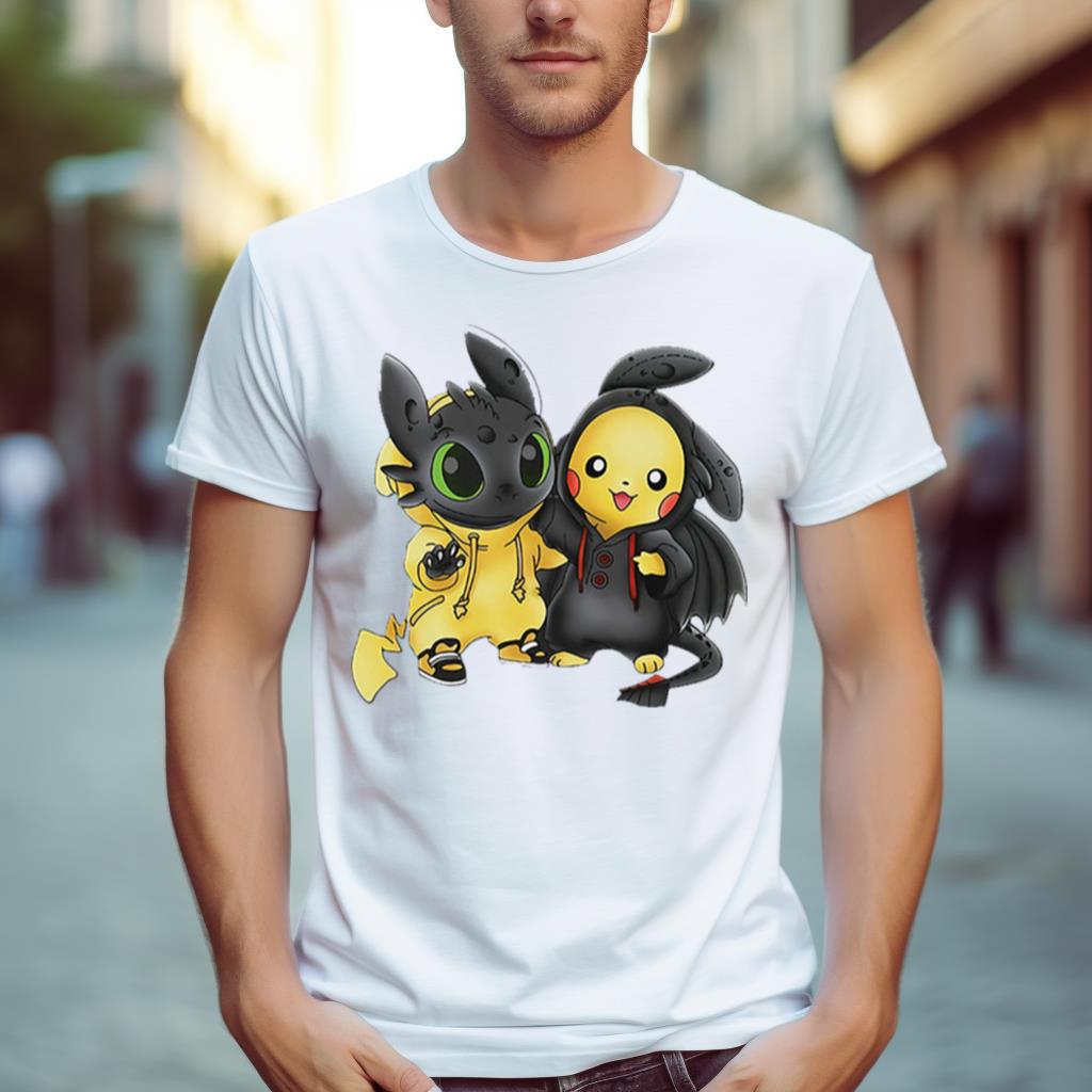 Baby Toothless And Pikachu Shirt - Hersmiles